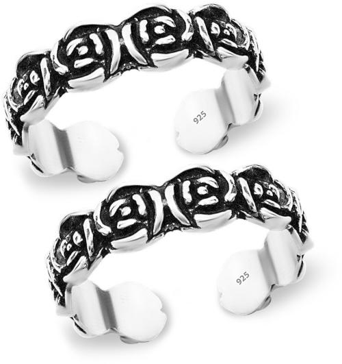 Buy Parnika Oxidised Rose Band Design Hallmark Pure 92.5 Sterling Silver Toe Ring () Online at ...