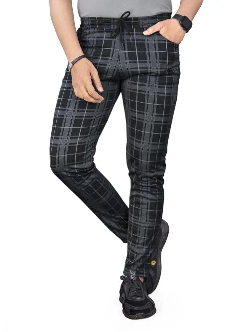 Buy Alvino Men's Checkered Printed Stretchable Lycra Dry Fit Track Pant ...