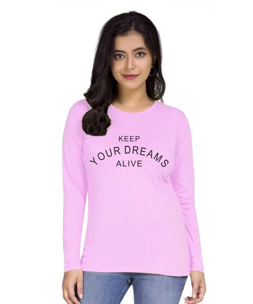 Buy PEPP N HAGG Ladies 100% Cotton BIOWASH Full Sleeve Message Print T ...