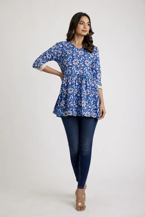 Buy LUGDI Cotton Fabric Printed Short Kurta Online at Best Prices in ...