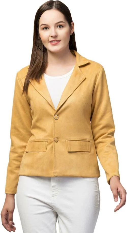 Buy EUPHORIA WARDROBE Women Mustard Suede Coats_XL Online at Best ...