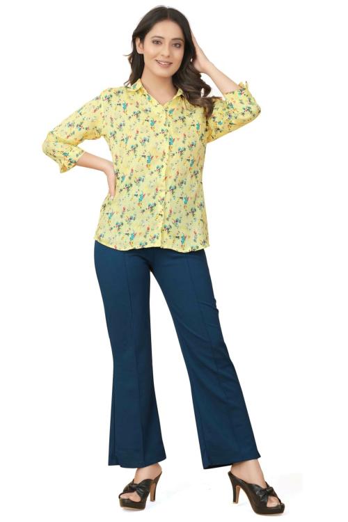 Buy Tarsariya brother Women Floral Lemon Yellow Shirt Online at Best Prices in India - JioMart.