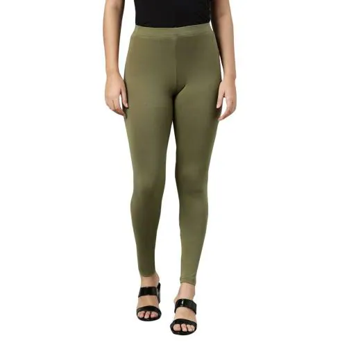 Buy Go Colors Women Olive Solid Stretch Leggings Online at Best Prices in India - JioMart.