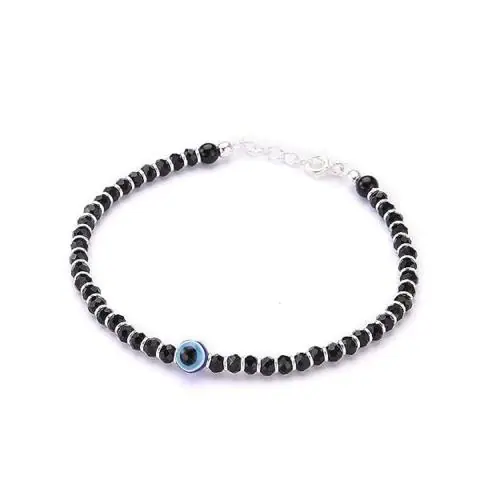 Buy PAAVNI 92.5 Sterling Silver Nazariya Bracelet with Silver Evil Eye ...