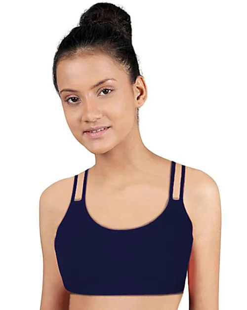 Buy Dchica Criss Cross Back Cotton Sports Bra | Removable Pads ...