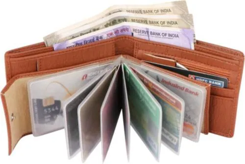 Buy Sonrisa Tan Artificial Leather 10-Slots Wallet For Men Online at ...