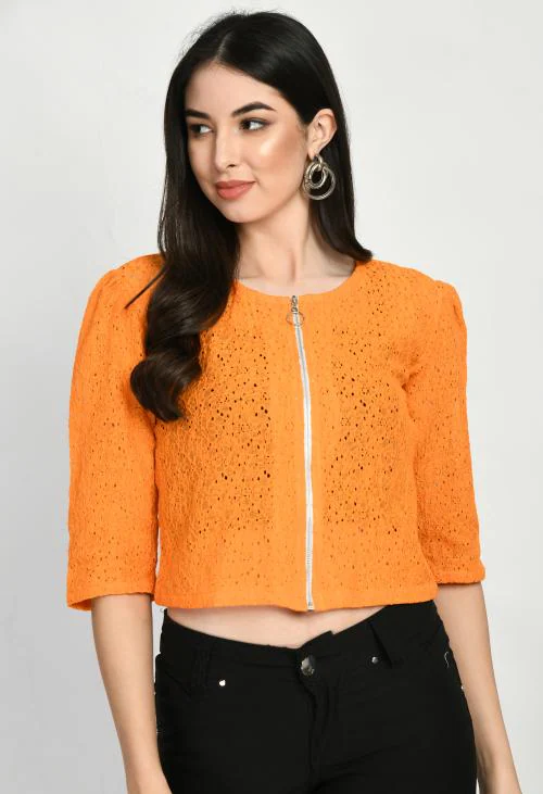 Buy Rayware Women's Crop Shrug in very beautiful Net Design Wirh full ...