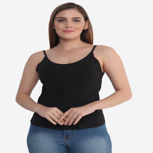 Buy Beau Design Black Colour Solid Padded Bra Camisole Online at Best ...