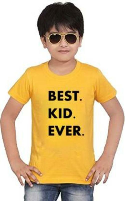 Buy KIDDY STAR Boys Yellow Graphic Cotton Blend Round Neck T-Shirt 3 ...
