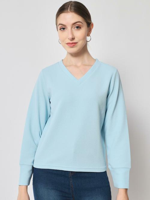 Buy Orchid Blues Aqua V Neck Pull on Top Online at Best Prices in India ...