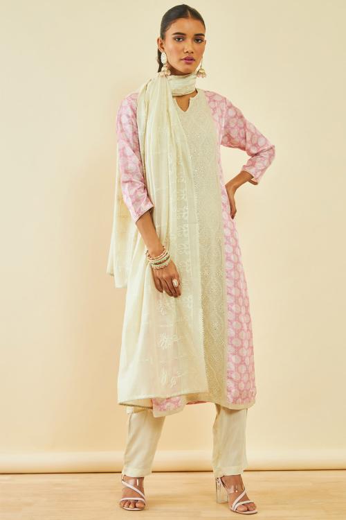 Buy Soch Womens Pink Viscose Blend Salwar Suit With Sequins Online at ...