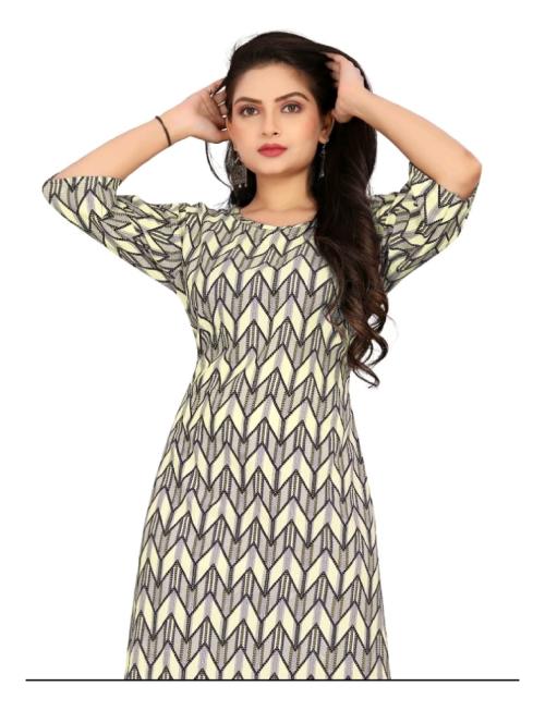 Buy Deshmi Fashion Women Washed Crepe Trail Cut Kurta (Multicolor ...