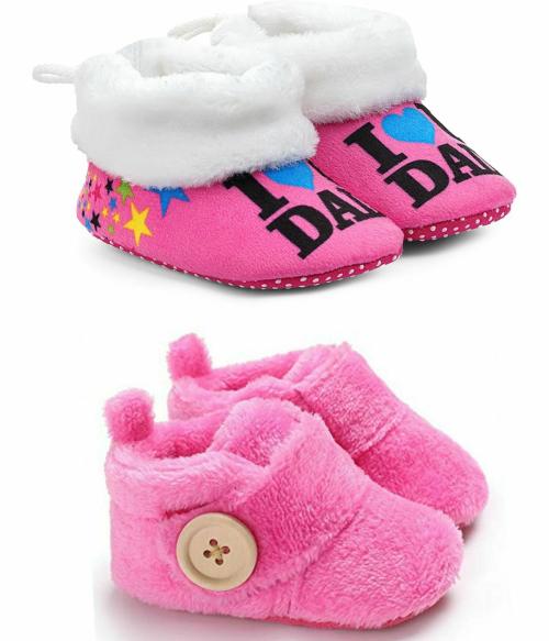 Buy BASICS21 Baby Girls And Baby Boys Pink Soft Base Booties Online at ...