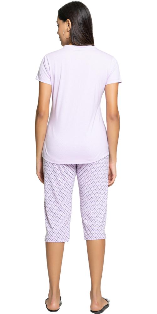 Buy Night Platter Women's Printed Crepe Open Shirt with Capris co-ord Set - Off White Online at ...