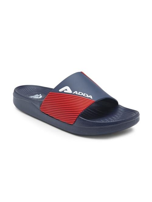 Buy ADDA TM-222 Men Navy & Red Stripes Slide Online at Best Prices in ...