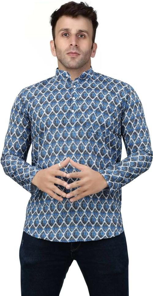 Buy YURIGO WORLD Men Multicolor Pure Cotton Printed Kurta, M (Pack of 1 ...