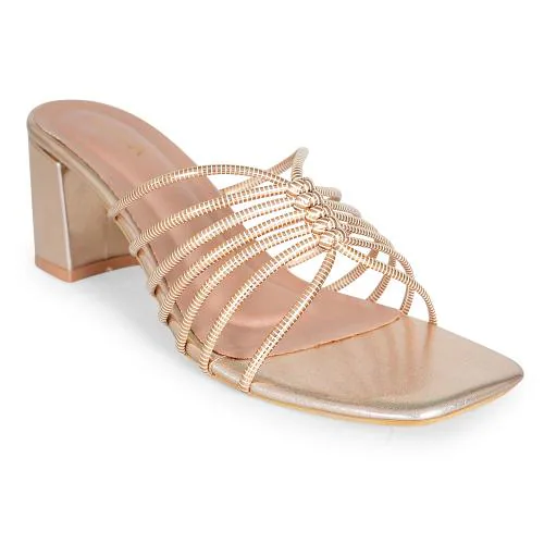 Buy Adila women's Rose Gold Slipon Back open Upper Braided Cross strap ...