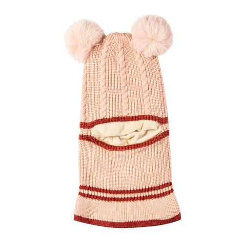 Buy Baby Moo Beige Winter Monkey Cap Woollen Hat Pom Pom Online at Best ...