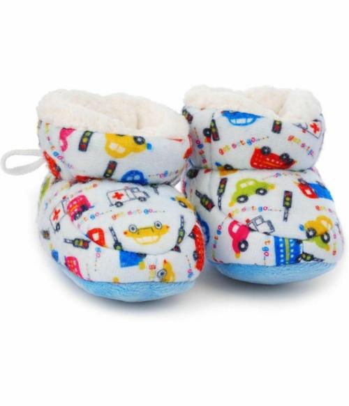 Buy BASICS21 Baby Girls And Baby Boys Blue Soft Base Booties Online at ...