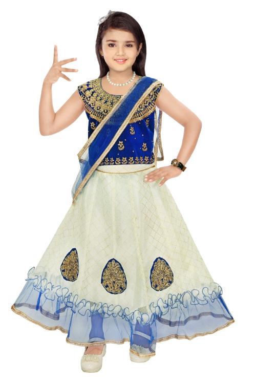 Buy RIDA DRESSES Kids Half Sleeve Traditional Lehenga Choli Special ...