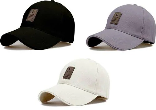 Buy Babji Black,Grey,White Ediko Baseball Sports Cap (Pack of 3) Online ...