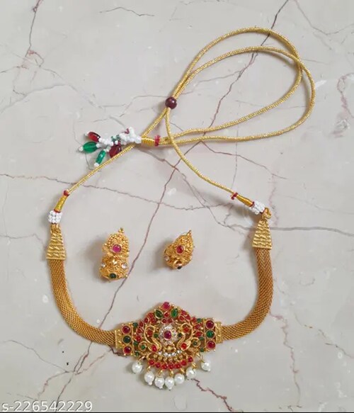 Buy KIVYANSH JEWELS Simple Elegant Antique Matt Finish Choker Jewellery ...