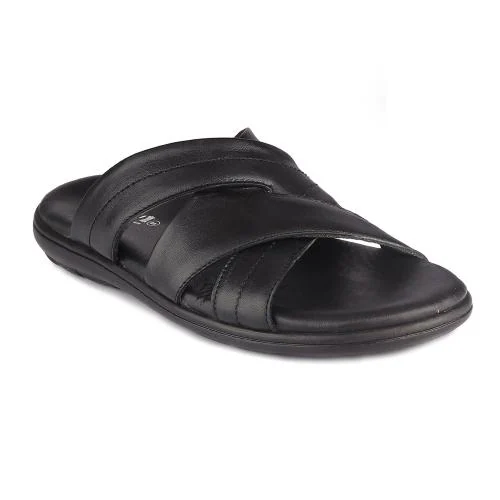 Buy Red Chief Black Leather Slippers for Men Online at Best Prices in ...
