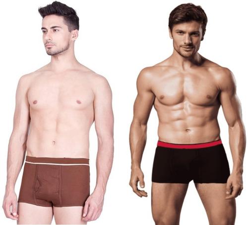 Buy Dalfa Multi Color Solid Cotton Blend Pack Of 2 Innerwear And Swimwear Online at Best Prices ...