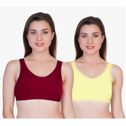 Buy MANCHI FASHION Women's Cotton Sports Bra for Girls, Multicolour ...