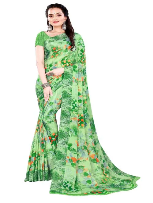 Buy MATKEE Floral Print Crape Daily wear Sarees for women ,partywear ...