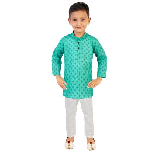 Buy KAVSHILCotton Green Kurta Paijama set Online at Best Prices in ...