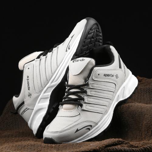 Buy BIRDE Comfortable Regular Wear Grey Rexine Sports Shoe For Men ...