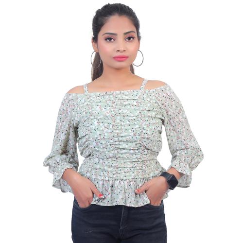 Buy ADORACION Nyra smocking Top Women Solid Smocking Top Online at Best ...