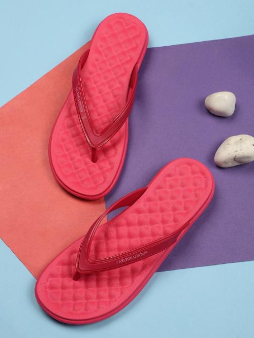 Buy Carlton London Fuchsia Flip flops for Women Online at Best Prices ...