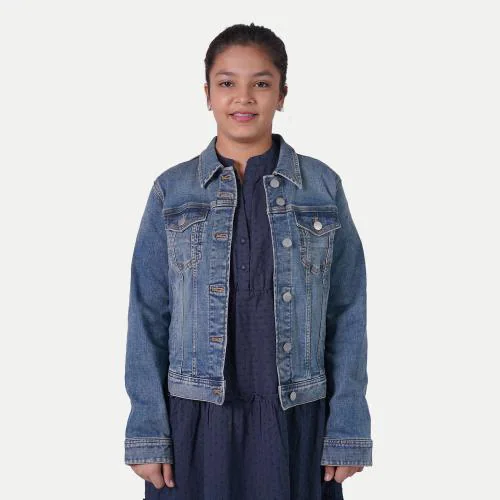 Buy Rad Prix Women Heavy Washed Casual Denims Jacket- Dark Blue-Dark Blue_XL Online at Best ...