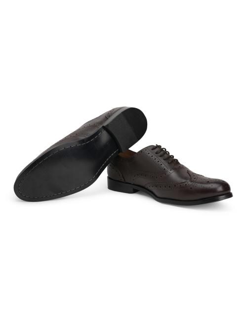Buy Hats Off Accessories Brown Genuine Leather Formal Brogue For Men ...