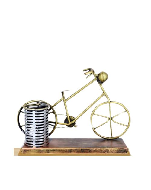 Buy SHRAAVI Metal Antique Golden Cycle Pen Holders/Pen Stand For Office ...