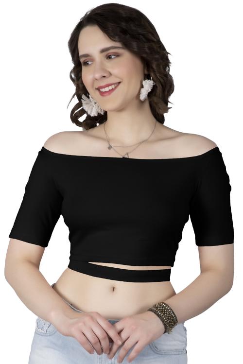 AD2CART VA4441 Womens wide square Neck half sleeve crop top - JioMart