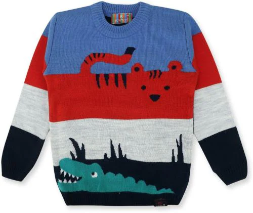 Buy Knitco Boys and Girls Multicolor Colorblock Acrylic Blend Sweater ...