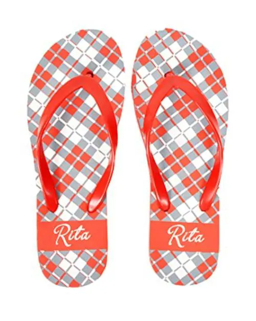 Buy RITA Women Red Berry Regular Fit Flip-flops - (UK 5) Online at Best ...