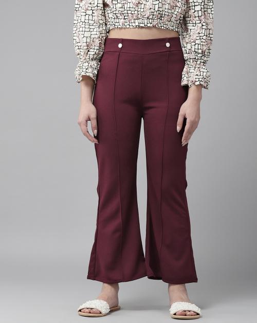 Buy Aarika Womens Maroon Color Solid Bell Bottom Pant Online at Best Prices in India - JioMart.
