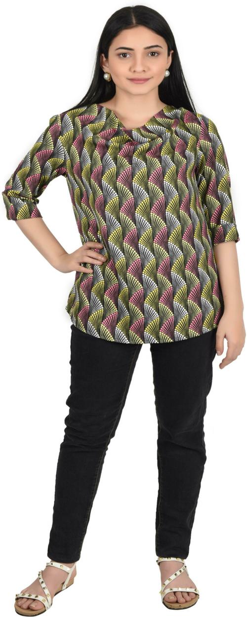 Buy SALETI Women Multicolor Printed Cotton Blend Tops (L) l womens top ...
