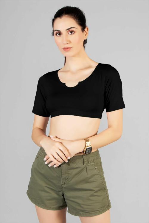 Buy AD2CART A4222Women Notch Neck Cap Sleeve Stylish Crop Top for Women ...