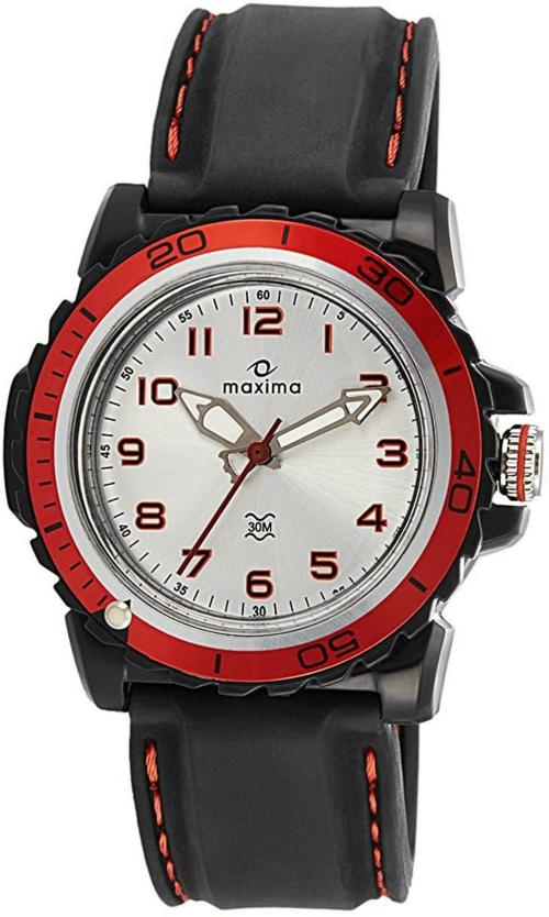 Buy Maxima Analog Grey Dial Black Strap Watch For Men (31182PPGW ...