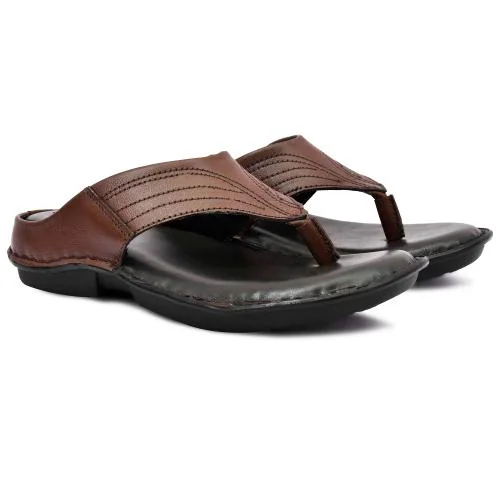 Buy DINOY Genuine Leather Slip On Slippers for Men (Brown) Online at ...