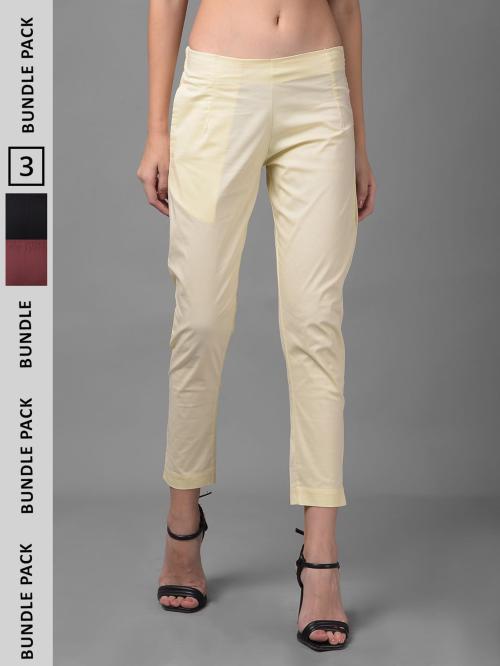 Buy Dollar Missy Women's Cotton Two Way Stretchable Pant Online at Best ...