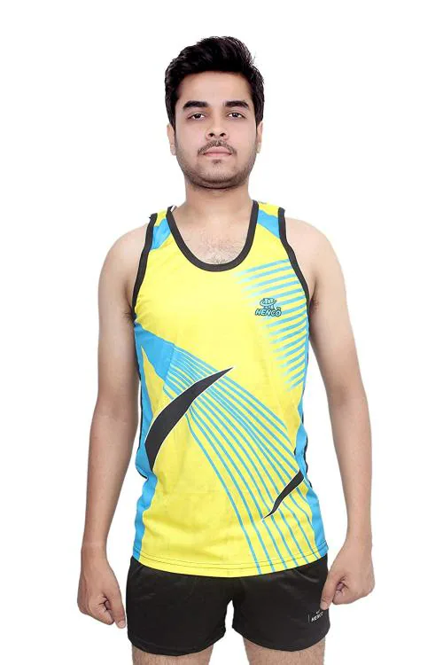 Buy Henco Yellow Unisex Sublimation Athletic Sando & Shorts Online at ...
