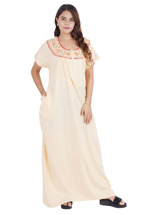 Buy NACNO Women's Premium Cotton Nighty/Maxi/Nightgown Online at Best ...