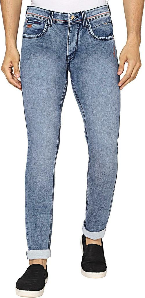 Buy TCI Men Blue Solid Cotton Blend Jeans (Size 36) Online at Best ...