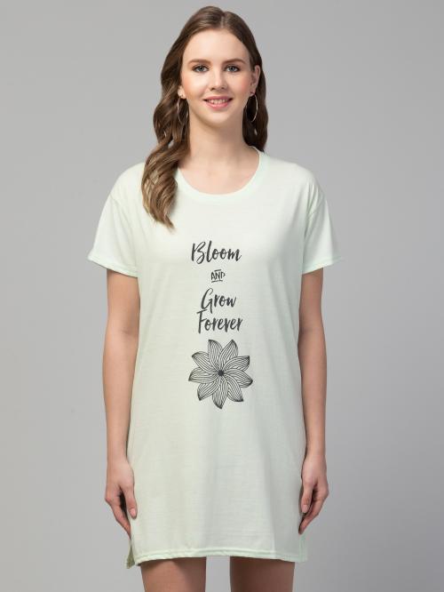 Buy Chiku Cherry women polycottonLong polo Tshirt Light green colour ...